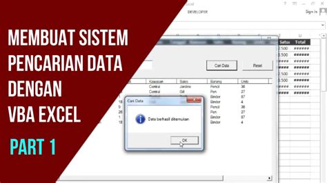 Membuat Sistem Pencarian Data Excel Dengan Vba Excel Erwin