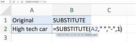 Substitute Function Replace Characters In Excel Myexcelonline