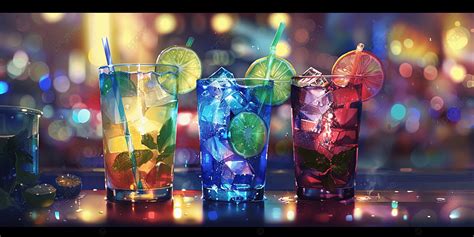 얼음 레몬과 민트를 곁들인 다과 다색 과일 칵테일 원기 회복 여러 가지 빛깔의 과일 칵테일 배경 일러스트 및 사진 무료 다운로드 Pngtree