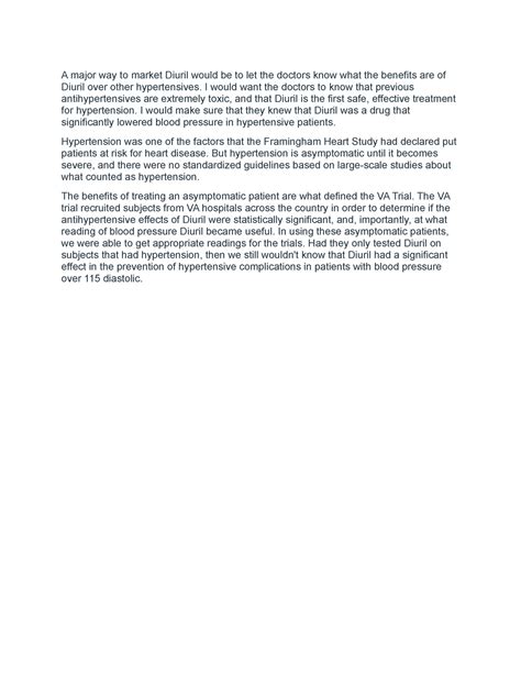 Discussion 8 Defining Disease By The Numbers A Major Way To Market Diuril Would Be To Let