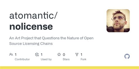 Github Atomanticnolicense An Art Project That Questions The Nature Of Open Source Licensing