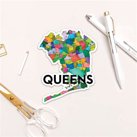 Queens Neighborhoods Sticker — Terratorie Maps Goods