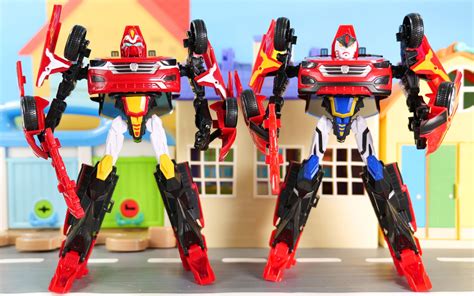 咖宝车神王牌车手和火警车手变形机甲玩具 玩具大派对 玩具大派对 哔哩哔哩视频