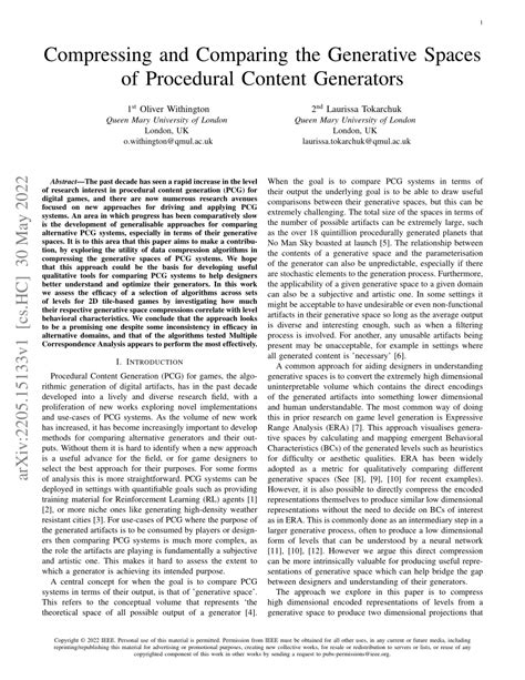 Pdf Compressing And Comparing The Generative Spaces Of Procedural Content Generators