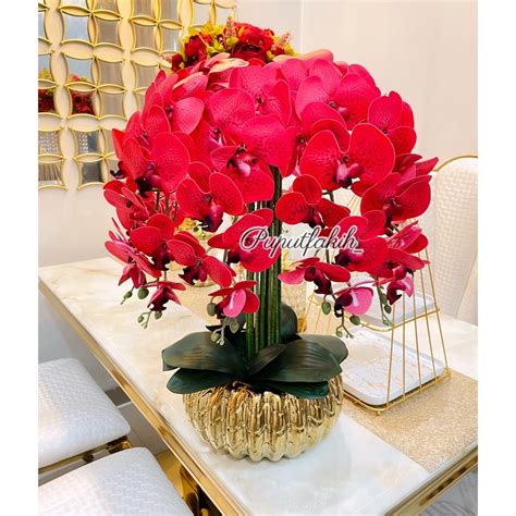 Jual Rangkaian Bunga Anggrek Premium Jumbo Bunga Anggrek Latex Dengan