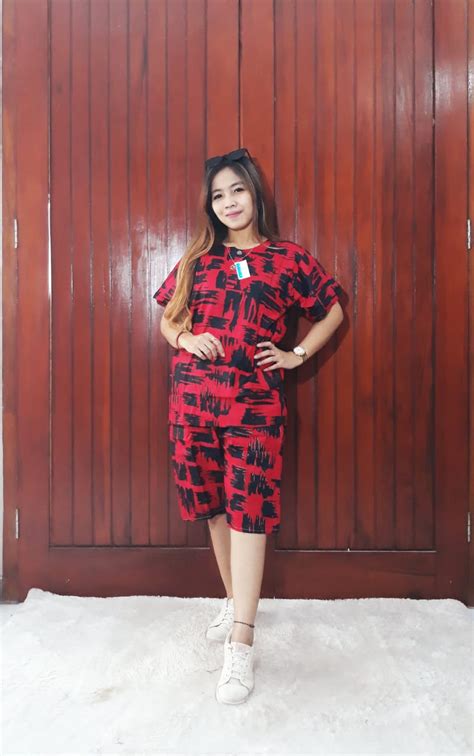 Jual Setelan Batik Wanita Celana Lengan Pendek Thebatikcoid Thebatikcoid