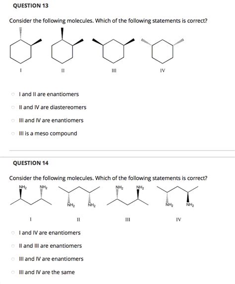 Solved Consider The Following Molecules Which Of The