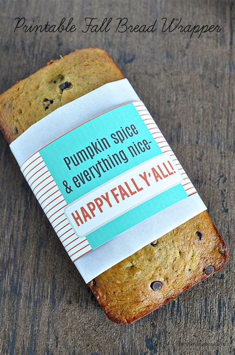 Printable Fall Bread Wrapper Free Fall Printables Halloween