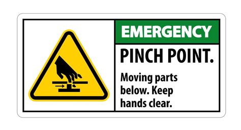 Danger Pinch Point Moving Parts Below Keep Hands Clear Symbol Sign