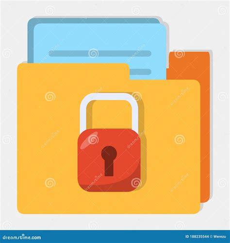Folder Lock Concept Symbol Vector Illustration In Flat Style Stock Illustration Illustration