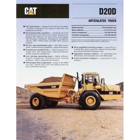 Caterpillar D20d Articulated Truck Service Repair Manual 9mg