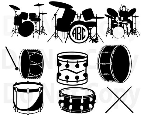 Drums SVG Bundle Drum Set Svg File For Cricut Bass Drum Svg Design