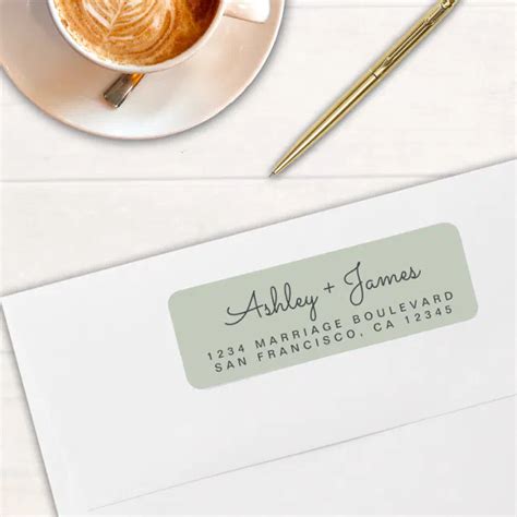 Chic Script Names Wedding Return Address Label Zazzle