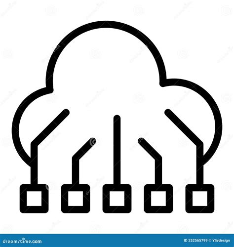 Digital Data Cloud Icon Outline Vector Company Code Stock Illustration