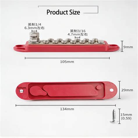 Car Terminal Block Negative Bus Bar 12V 48V 150A Terminal Block Distribution Block M6 Busbar For