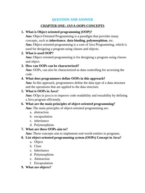 Complete Java Qandadoc Pdf Inheritance Object Oriented Programming Class Computer