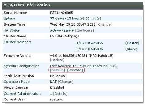 Re Backup And Restore Configurations Fortinet Community