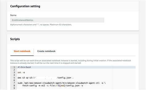 Lifecycle Configuration To Persist Sagemaker Notebook Instance Metrics