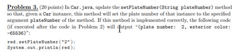 solved car java package csi405 homework hw02 each
