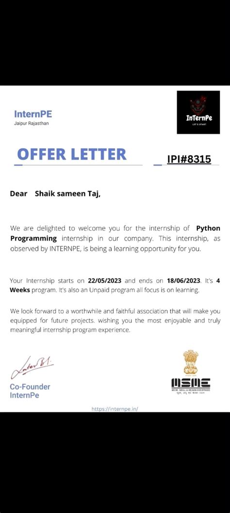 Shaik Sameen Taj On Linkedin Intern Internship Python Python