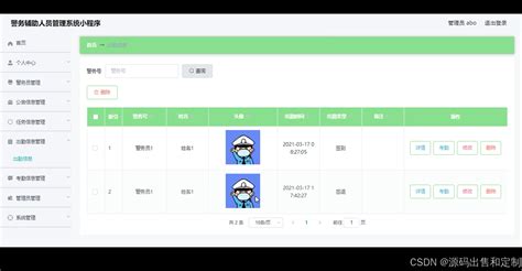 附论文小程序基于ssm的警务辅助人员管理系统085 Csdn博客
