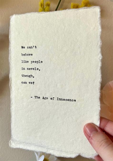 The Age Of Innocence Quote Typewriter Print 4x6 Etsy