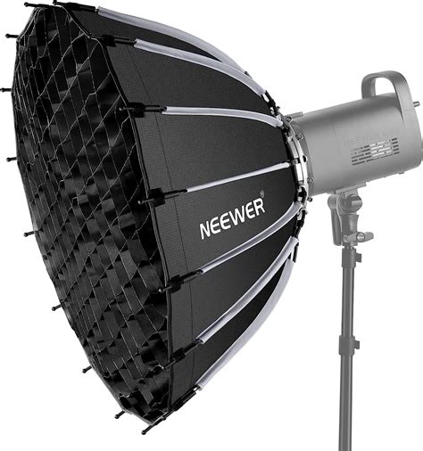 NEEWER 22inch 55cm Parabolic Softbox Quick Set Up Quick Folding With Diffusers Honeycomb Grid