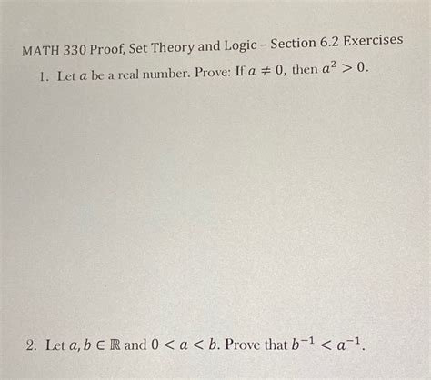 Solved MATH Proof Set Theory And Logic Section Chegg