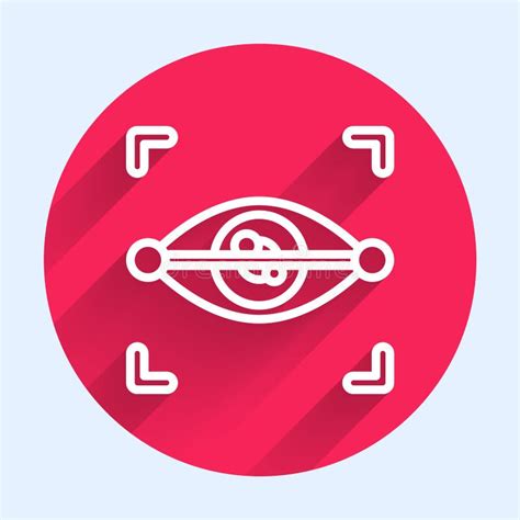White Line Eye Scan Icon Isolated With Long Shadow Scanning Eye Security Check Symbol Cyber