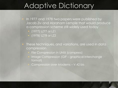 Ppt Adaptive Dictionary Powerpoint Presentation Free Download Id
