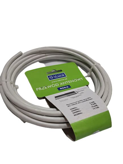 Przewód antenowy RG6/A 5m • cena • opinie | Sklep internetowy TELKOM-TELMOR
