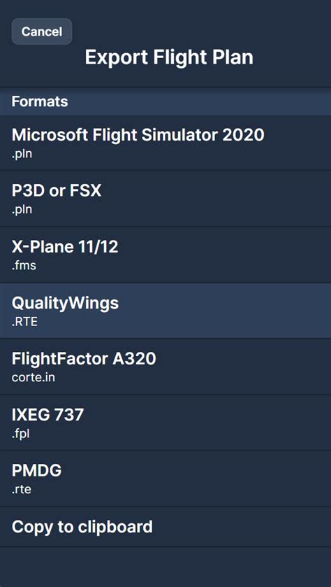 How To Export FMS Flight Plans From Charts 8 General Non MSFS Data Navigraph