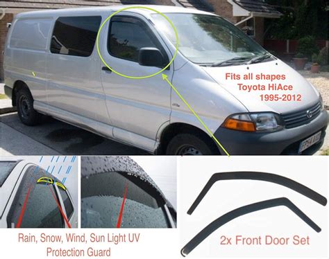 Ac Wow 2x Wind Deflectors Compatible With Toyota Hiace Granvia 1995