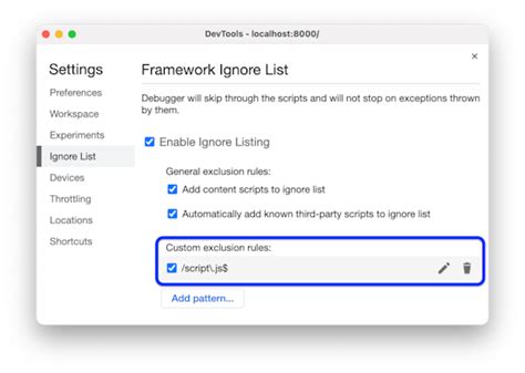 Ignore List Chrome For Developers
