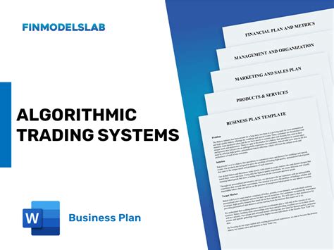 Algorithmic Trading Systems Business Plan Template And Example Updated 2025