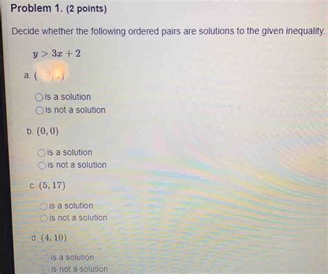 Solved Problem 1 2 Points Decide Whether The Following Ordered