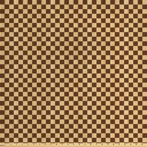 Checkered Fabric By The Yard Empty Checkerboard Wooden Seem Mosaic