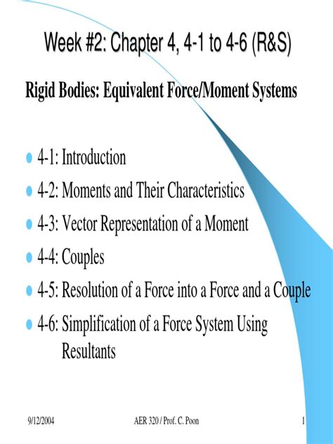 Statics 2 Ch4 Rigid Bodies Equivalent Forcemoment Systems Pdf Euclidean Vector Force