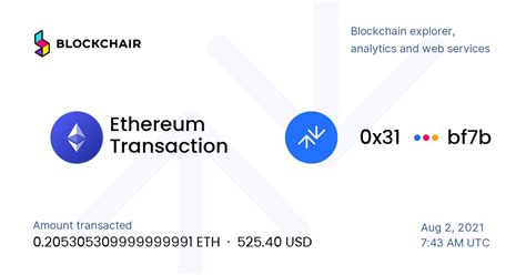 Ethereum Transaction 0x31d8eeb7871880f8a2a6017cde50cf91c149d69841c2cbb60696fb8ba668bf7b