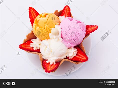 Set Ice Cream Scoops Image Photo Free Trial Bigstock
