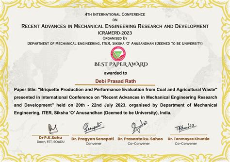 Debi Prasad Rath On Linkedin Soa Materialscience Achievement