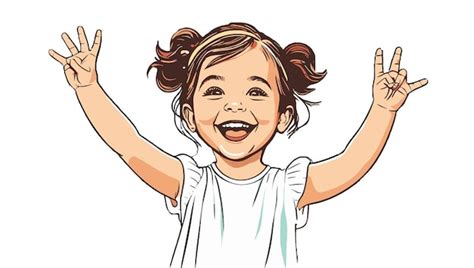 Vector De Una Chica Sonriente Vector Premium