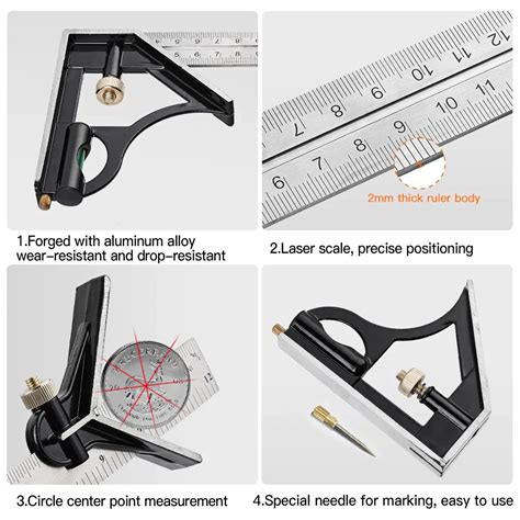 Multifunctional Combination Of Movable Angle Ruler Set