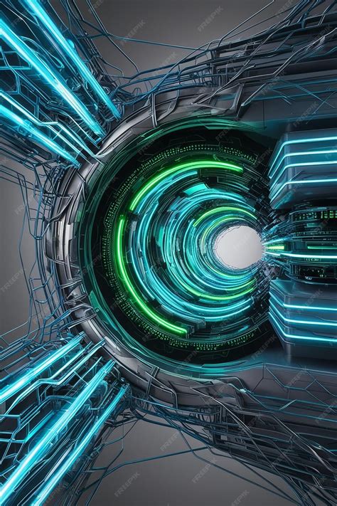 Technology Digital Cyberspace Data Network Connection Perspective View Illustration Background