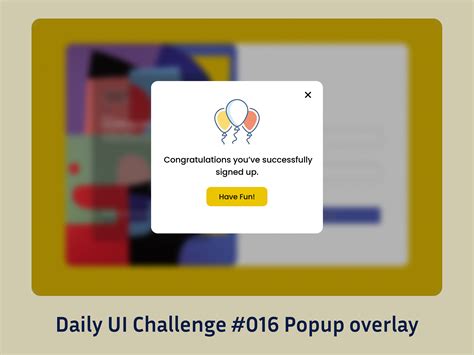 Daily Ui Popup Overlay 016 By Yoh Eun Justina On Dribbble