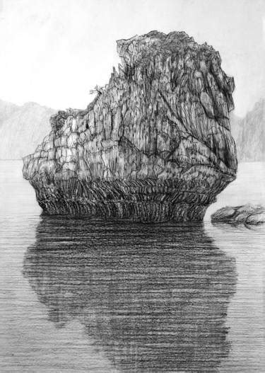 Island Drawing With Pencil