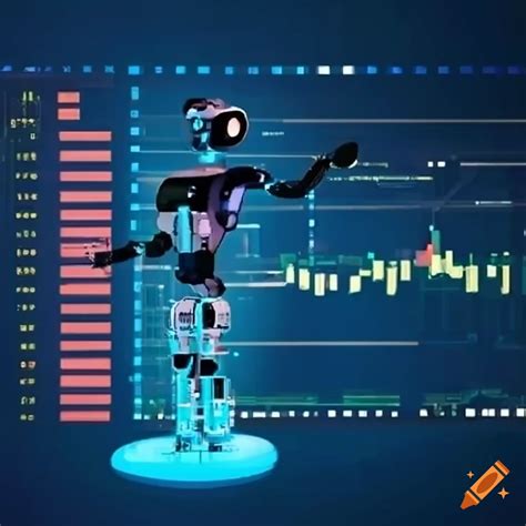 automated trading algorithm analyzing candlestick charts for market trends robot on craiyon