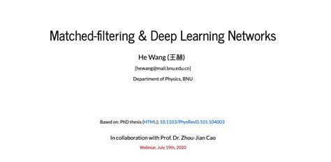 Matched Filtering And Deep Learning Networks A Quest After Perspectives