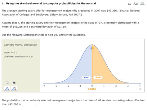 Solved Aa Aa E 1 Using The Standard Normal To Compute