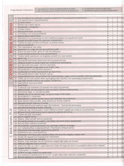 Conners 3 Rodzic Wersja Pełna Pdf